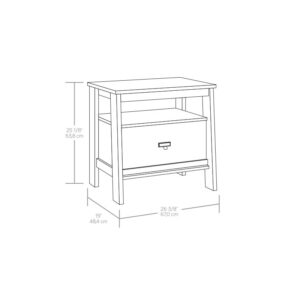 Sauder Trestle Engineered Wood Night Stand in Timber Oak Finish