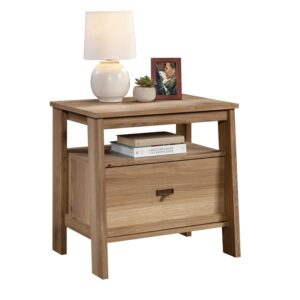 Sauder Trestle Engineered Wood Night Stand in Timber Oak Finish