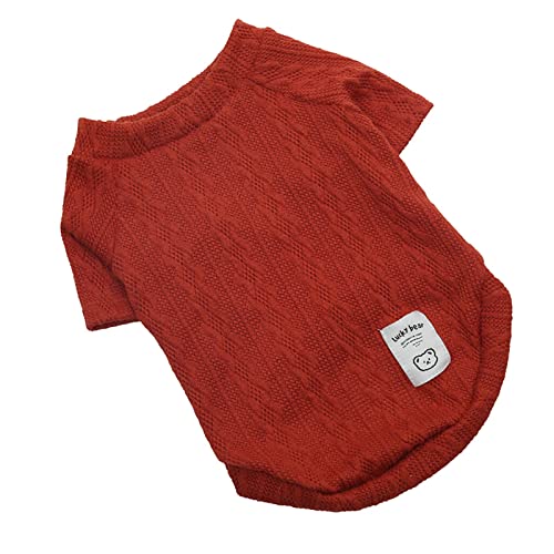 D-GROEE Dog Sweater, Twist Weave Elastic Cuffs Soft Comfortable Two-Legged Pet Dog Sweater Clothes for Outdoor, Pullover Knitwear Puppy Cat Sweater, Pet Costume for Small Cats and Dogs Red XS