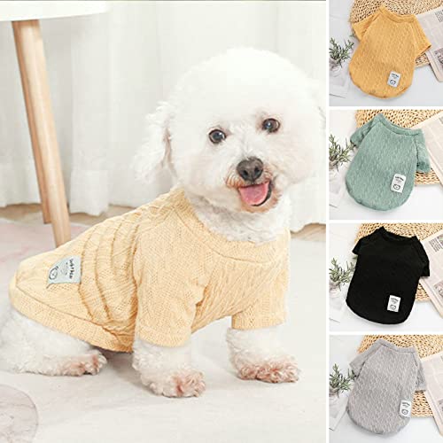 D-GROEE Dog Sweater, Twist Weave Elastic Cuffs Soft Comfortable Two-Legged Pet Dog Sweater Clothes for Outdoor, Pullover Knitwear Puppy Cat Sweater, Pet Costume for Small Cats and Dogs Red XS