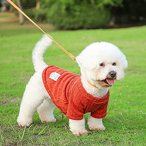 D-GROEE Dog Sweater, Twist Weave Elastic Cuffs Soft Comfortable Two-Legged Pet Dog Sweater Clothes for Outdoor, Pullover Knitwear Puppy Cat Sweater, Pet Costume for Small Cats and Dogs Red XS