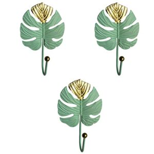 stobaza 3 pcs hanging hooks keys bathroom rustic coat holder gift multifunctional metal hangers clothing shape iron monstera home cloth art decorative idea key hat living bedroom