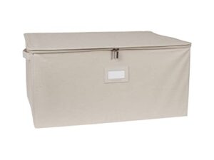 covermates keepsakes - zip-top storage box - heavy duty polyester- reinforced handles - stackable design - indoor storage-beige heather