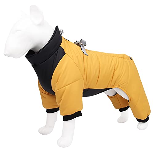 Duleylv Dog Winter Coat Thick Warm Dog Jacket Reflective Dog Sweaters Windproof Dog Clothes for Small Medium Large Dogs Comfortable Pet Apparel for Cold Weather,Yellow,2XL