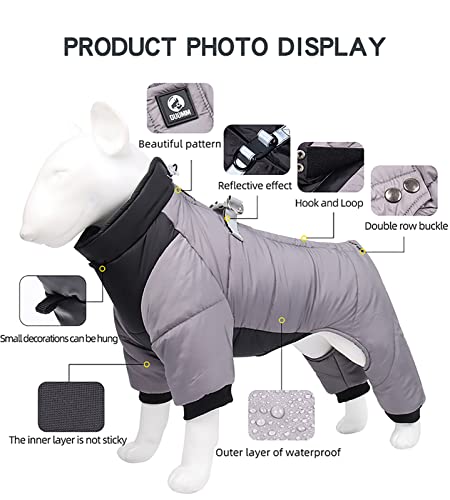 Duleylv Dog Winter Coat Thick Warm Dog Jacket Reflective Dog Sweaters Windproof Dog Clothes for Small Medium Large Dogs Comfortable Pet Apparel for Cold Weather,Yellow,2XL