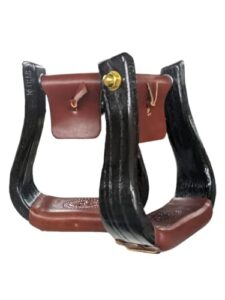 nettles the flatbottom premium western stirrups blackened color- 2" tread