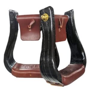 Nettles The Flatbottom Premium Western Stirrups Blackened Color- 2" Tread