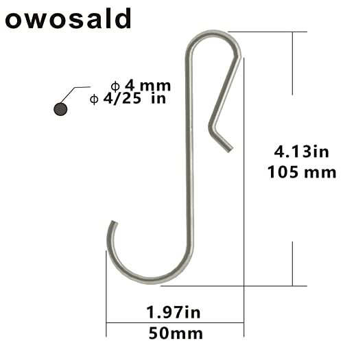 owosald Metal Pot Hanger Stainless Steel s Hook,Used to Hang and Organize Kitchen cookware, (4“ Steel, 20)