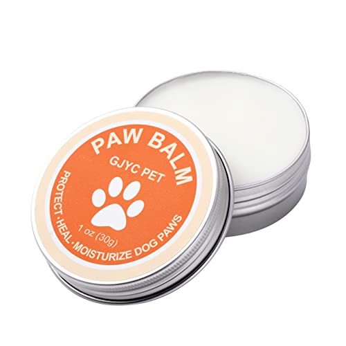 GJYC PET 1 oz (30g) Natural Dog Paw Balm,Paw Pad Snout Soother Moisturizer, Repairs Cracks, Organic Lickable Pets Nose Elbow Cream Wax Butter Feet Heat Protection Balm for Dogs Cats Puppy