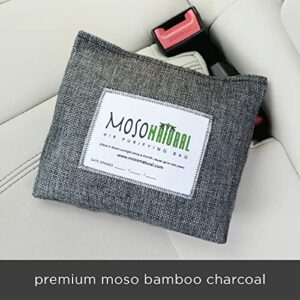 Moso Natural Car Air Purifying Bag. (2 Pack) A Scent Free Odor Eliminator + Air Freshener For Cars, Trucks and SUVs. Premium Moso Bamboo Charcoal Odor Absorber.