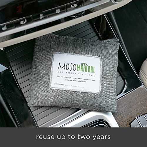 Moso Natural Car Air Purifying Bag. (2 Pack) A Scent Free Odor Eliminator + Air Freshener For Cars, Trucks and SUVs. Premium Moso Bamboo Charcoal Odor Absorber.