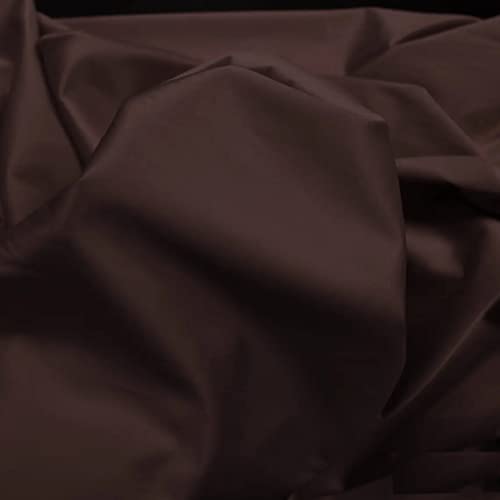 Texco Inc Plain Color 58" Inch Brown Solid Poly Spandex Shakira/Satin Cotton Fabric DIY Projects/Minimal 2 Way Stretch, 2 Yards