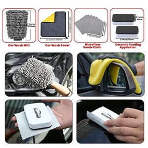 ALL4DETAIL 31Pcs Car Detailing Brush Set, Car Cleaning Kit, Interior Car Detailing Kit(Detailing Brushes,Drill Brush,Tire Brush,Polishing Pads,Wash Mitt,Clay Bar,Scrubbing Sponge,Coating Applicator)