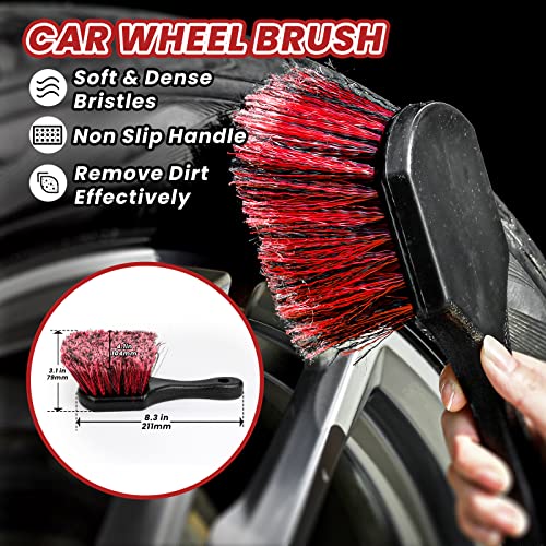 ALL4DETAIL 31Pcs Car Detailing Brush Set, Car Cleaning Kit, Interior Car Detailing Kit(Detailing Brushes,Drill Brush,Tire Brush,Polishing Pads,Wash Mitt,Clay Bar,Scrubbing Sponge,Coating Applicator)