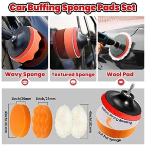 ALL4DETAIL 31Pcs Car Detailing Brush Set, Car Cleaning Kit, Interior Car Detailing Kit(Detailing Brushes,Drill Brush,Tire Brush,Polishing Pads,Wash Mitt,Clay Bar,Scrubbing Sponge,Coating Applicator)