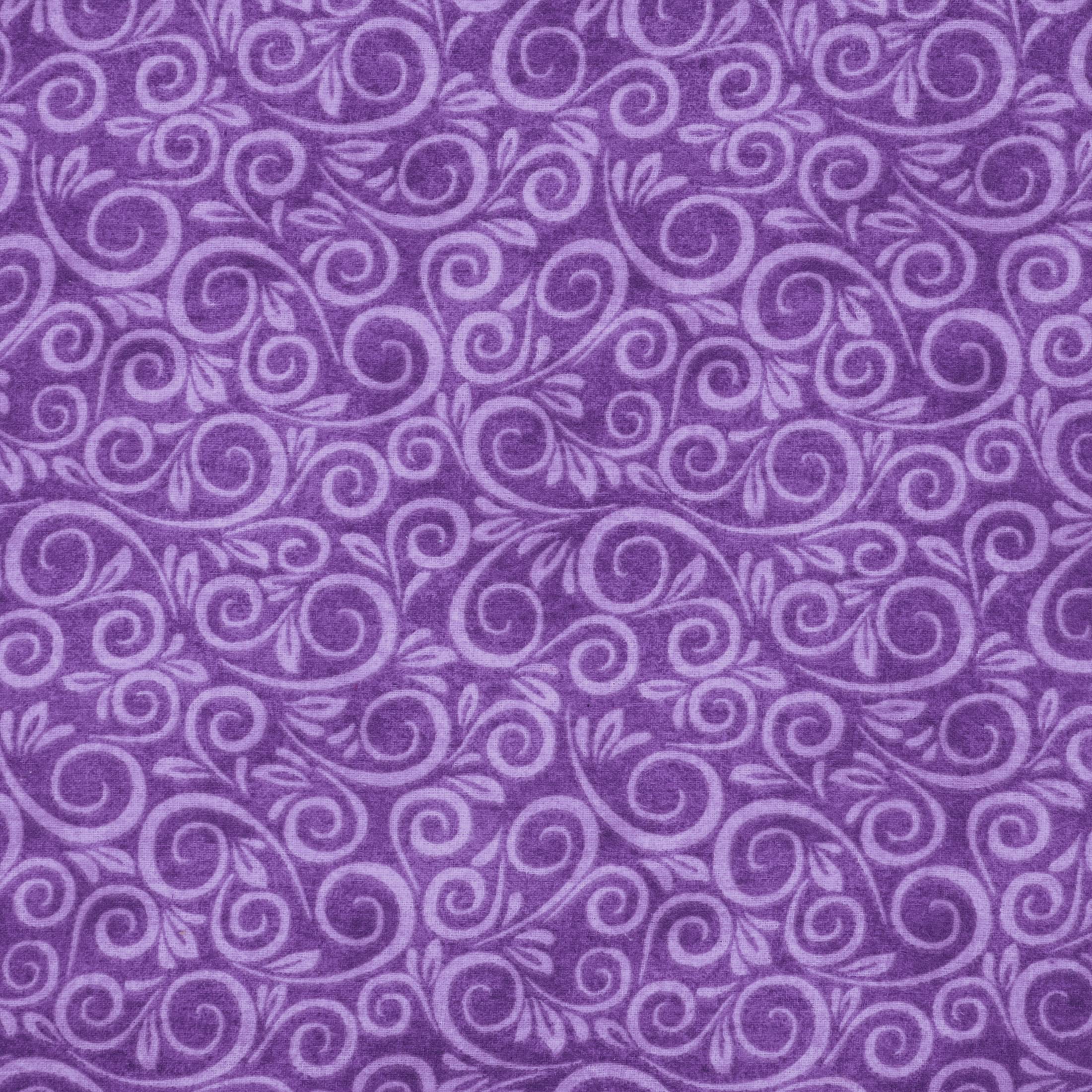 Mook Fabrics Flannel Swirl, Purple, 15 Yard Bolt