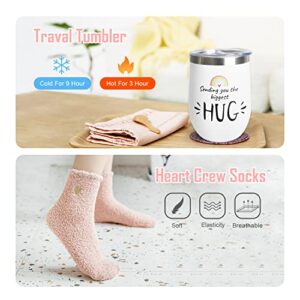 Get Well Soon Gifts for Women, 11 Pcs Care Package Gift Feel Better Get Well Basket After Surgery Recovery Self Care Gift Thinking of You Box with Blanket Tumbler for Women Sick Friends(Pink)