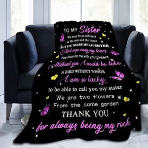 COTIMO Gifts for Sister Blanket Sister Blankets from Sister Throw Best Sister Gifts for Birthday Christmas Thanksgiving 50 "x60