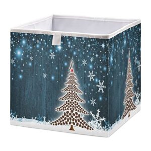 Kigai Christmas Tree Storage Baskets, 16x11x7 in Collapsible Fabric Storage Bins Organizer Rectangular Storage Box for Shelves, Closets, Laundry, Nursery, Home Decor