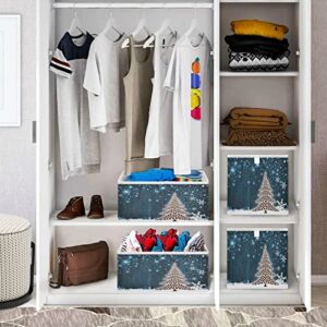 Kigai Christmas Tree Storage Baskets, 16x11x7 in Collapsible Fabric Storage Bins Organizer Rectangular Storage Box for Shelves, Closets, Laundry, Nursery, Home Decor