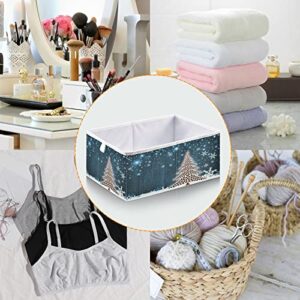 Kigai Christmas Tree Storage Baskets, 16x11x7 in Collapsible Fabric Storage Bins Organizer Rectangular Storage Box for Shelves, Closets, Laundry, Nursery, Home Decor