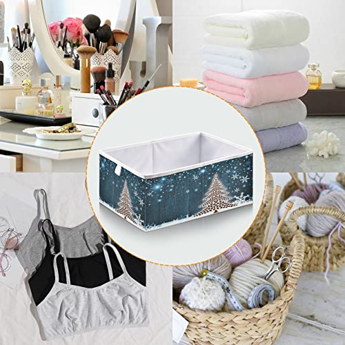 Kigai Christmas Tree Storage Baskets, 16x11x7 in Collapsible Fabric Storage Bins Organizer Rectangular Storage Box for Shelves, Closets, Laundry, Nursery, Home Decor