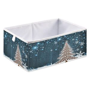 Kigai Christmas Tree Storage Baskets, 16x11x7 in Collapsible Fabric Storage Bins Organizer Rectangular Storage Box for Shelves, Closets, Laundry, Nursery, Home Decor