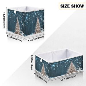 Kigai Christmas Tree Storage Baskets, 16x11x7 in Collapsible Fabric Storage Bins Organizer Rectangular Storage Box for Shelves, Closets, Laundry, Nursery, Home Decor