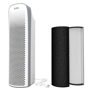 pure enrichment® purezone™ elite true hepa large room tower air purifier bundle, air quality monitor, 4 stage filtration and uv-c light, helps destroy bacteria, smoke, pollen & dust