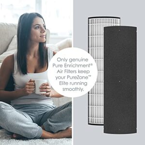 Pure Enrichment® PureZone™ Elite True HEPA Large Room Tower Air Purifier Bundle, Air Quality Monitor, 4 Stage Filtration and UV-C Light, Helps Destroy Bacteria, Smoke, Pollen & Dust