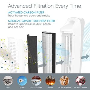 Pure Enrichment® PureZone™ Elite True HEPA Large Room Tower Air Purifier Bundle, Air Quality Monitor, 4 Stage Filtration and UV-C Light, Helps Destroy Bacteria, Smoke, Pollen & Dust