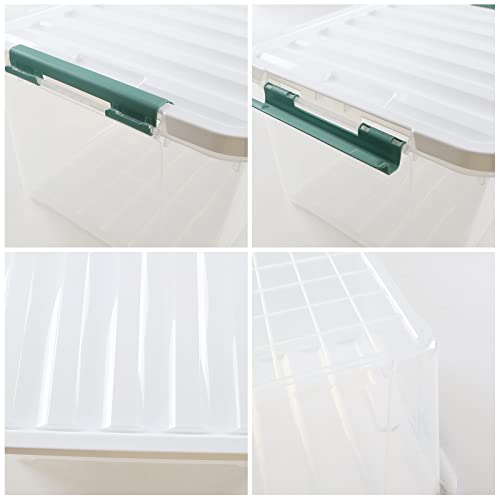 Bblina 6 Packs 35 L Clear Plastic Storage Bins with Lids, Large Storage Tote Boxes