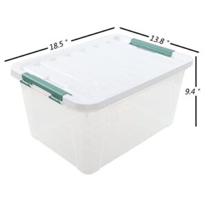 Bblina 6 Packs 35 L Clear Plastic Storage Bins with Lids, Large Storage Tote Boxes