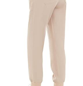 MediChic Mini Marilyn Knit Waist Scrub Joggers Pants with 4-Way Stretch Six Pockets Medical Nursing Slim Tapered Jogger Khaki