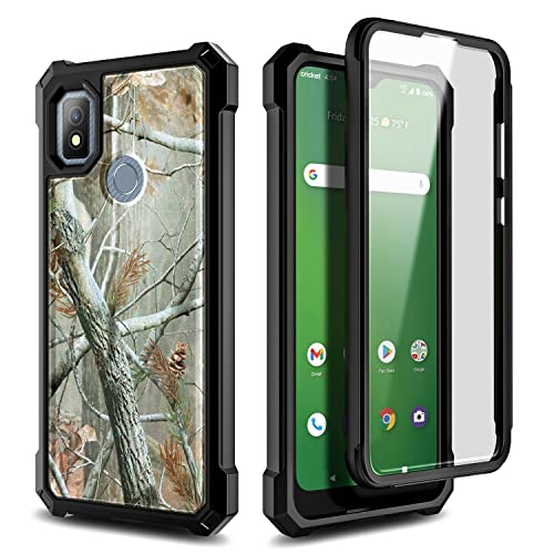 NZND Compatible with Cricket Icon 4 Case with [Built-in Screen Protector], Full-Body Protective Shockproof Rugged Bumper Cover, Impact Resist Durable Phone Case (Camo)