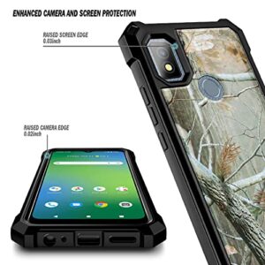 NZND Compatible with Cricket Icon 4 Case with [Built-in Screen Protector], Full-Body Protective Shockproof Rugged Bumper Cover, Impact Resist Durable Phone Case (Camo)