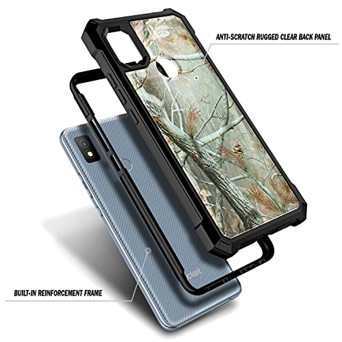 NZND Compatible with Cricket Icon 4 Case with [Built-in Screen Protector], Full-Body Protective Shockproof Rugged Bumper Cover, Impact Resist Durable Phone Case (Camo)