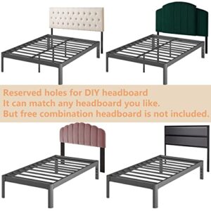 FDLOGW 18 Inch King Bed Frame, Tall Metal Platform King Size Bed Frames with Round-Corner Leg, Heavy Duty Steel Slat Mattress Foundation, Easy Assembly, Noise-Free, No Box Spring Needed