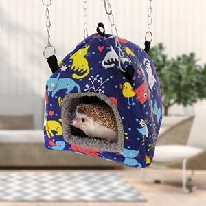 DONGKER Small Animal Hammock, Plush Hanging Warm Bed Washable for Mice Ferret Hamster Rat Gerbil Chinchilla Ferret Squirrel