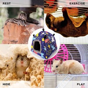 DONGKER Small Animal Hammock, Plush Hanging Warm Bed Washable for Mice Ferret Hamster Rat Gerbil Chinchilla Ferret Squirrel