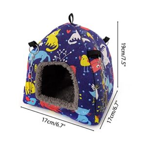 DONGKER Small Animal Hammock, Plush Hanging Warm Bed Washable for Mice Ferret Hamster Rat Gerbil Chinchilla Ferret Squirrel