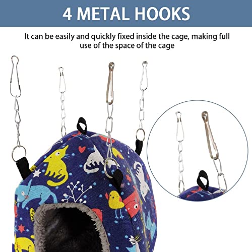 DONGKER Small Animal Hammock, Plush Hanging Warm Bed Washable for Mice Ferret Hamster Rat Gerbil Chinchilla Ferret Squirrel