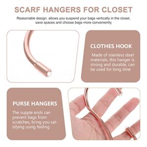 HONMEET 8 pcs Bag Drop Hook Clothes Hanger Twisted Belts Scarves Purse Space Organizers Anti- Large Rose Handbags Organizer Plants Purses Kitchen Steel Clo Metal Bathroom S Bags Shape