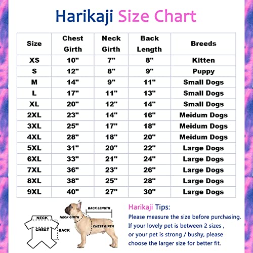 Harikaji Dog Tie Dye Hoodie, Dog Winter Clothes, Pet Hooded Sweatershirt Pullover, Dog Coat Apparel for Small Medium Large Dogs(Blue Pink,XL-Chest 20'')