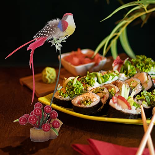 LIFKOME Sashimi Platter Flowers Decoration Artificial Flower Table Centerpiece Mini Resin Flowers Crafts Sushi Berries Flower Plate Ornament for Sashimi Dish Home Centerpiece Decorations