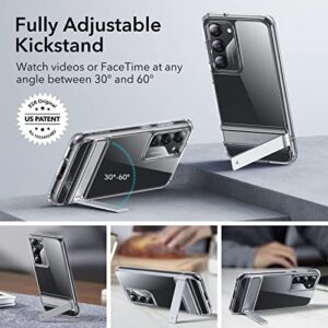 ESR for Samsung Galaxy S23 Case, Boost Kickstand S23 Case with 3 Stand Modes, Military-Grade Drop Protection, Supports Wireless Charging, Shockproof Slim Phone Cover with Patented Kickstand, Clear