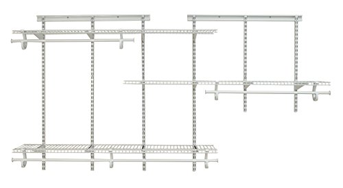 ClosetMaid ShelfTrack Wire Closet Organizer System, Adjustable from 5 to 8 Ft., White & ShelfTrack Wire Closet Organizer System Adjustable from 5 to 8 Ft,