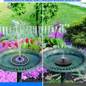 SZMP 3.5W Solar Powered Bird Bath Fountains with Flower 2023 Upgraded Glass Panel, 7 Nozzle & 4 Fixer, Solar Water Fountain Pump for Garden, Pond, Pool (Blue)