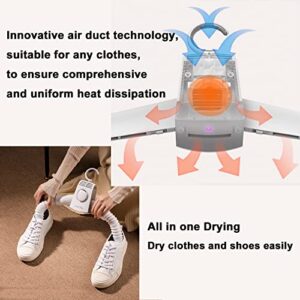 PHASFBJ Electric Quick-Drying Clothing Stand Folding Smart Shoes Dryer Rack,Hot Wind Electric Drying Rack Eliminate Bad Odors and Wrinkles,Efficient Laundry Drying Rack