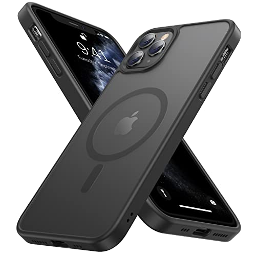 Noonin Strong Magnetic Case for iPhone 11 Pro，[Compatible with MagSafe] Protective Shockproof Cover Phone Case for iPhone 11 Pro 5.8" (Black)